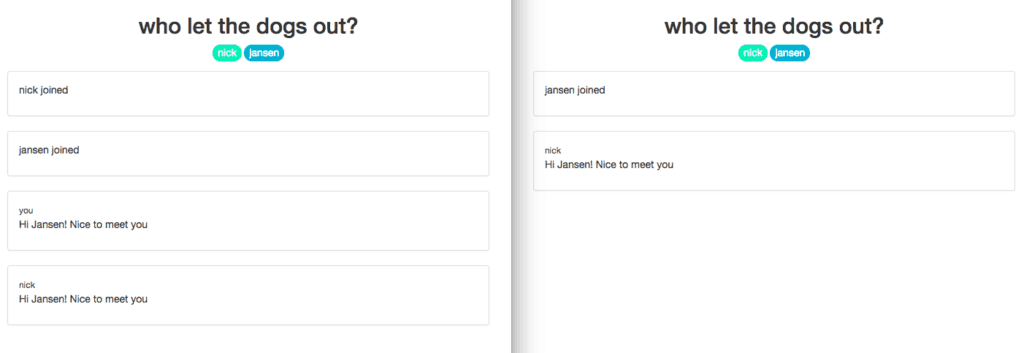 Difference between socket.broadcast and io.to | Nick Ang